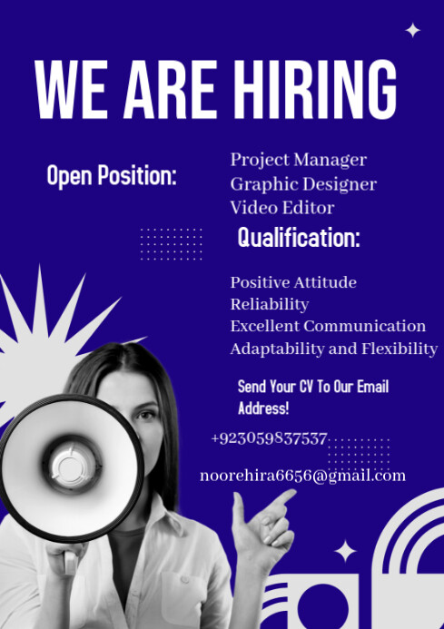Blue List-based We Are Hiring Job Opportunities A4 Template | PosterMyWall