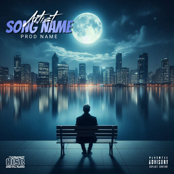 Copy of Blue Lonely With Night City View Album Cover | PosterMyWall