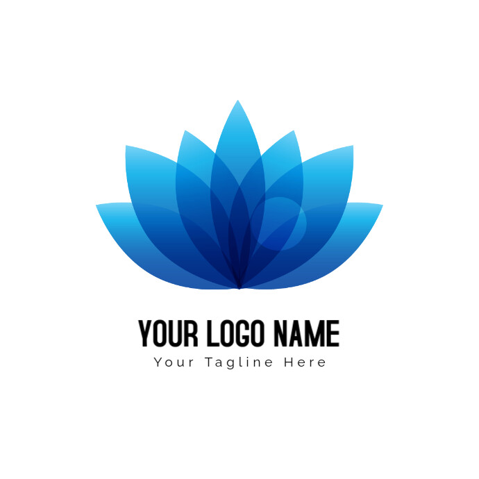 Blue Lotus Flower Logo Ill Logo Template | PosterMyWall