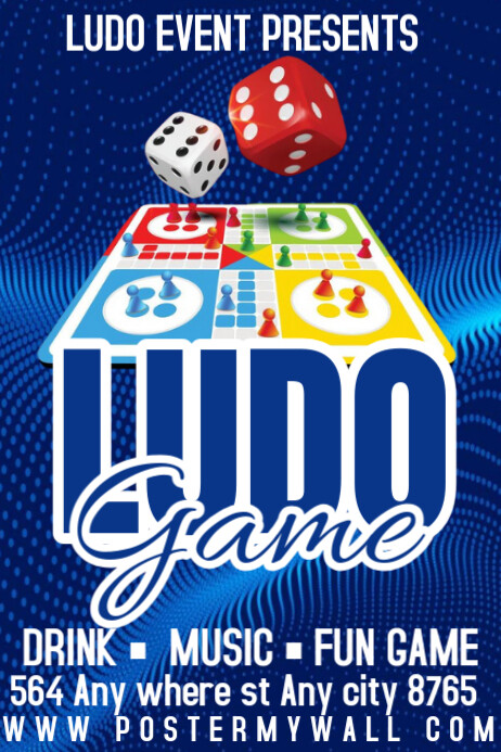 Blue Ludo Game Poster Poster Template | PosterMyWall