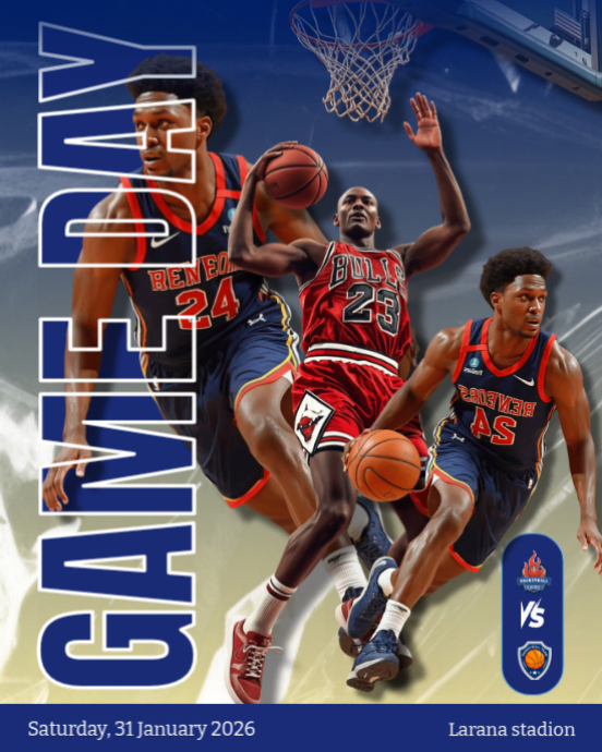 Blue Maksimalis Basketball Game Day Instagram Portrait Template ...