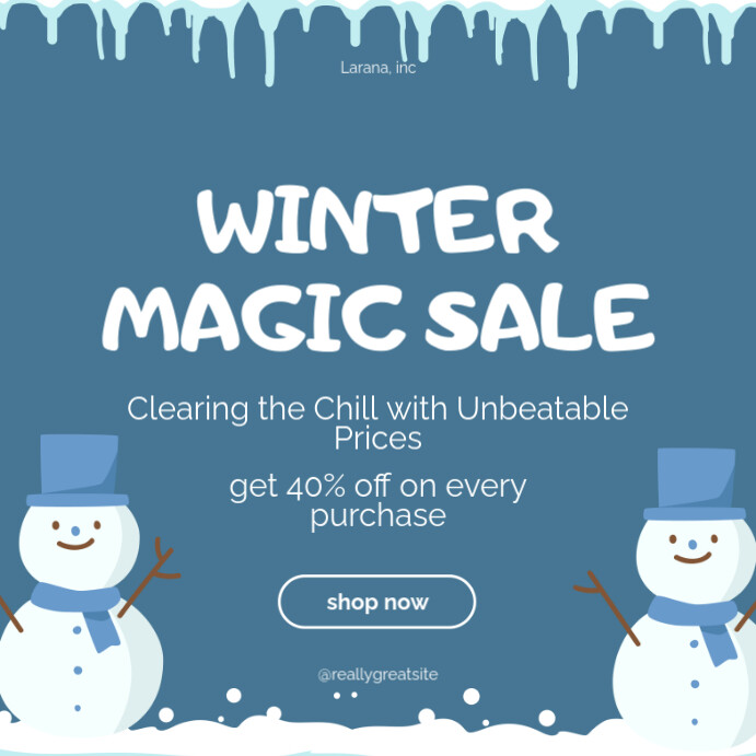 Blue Maksimalis Blue And White Illustrative Winter Sale Instagram Post ...