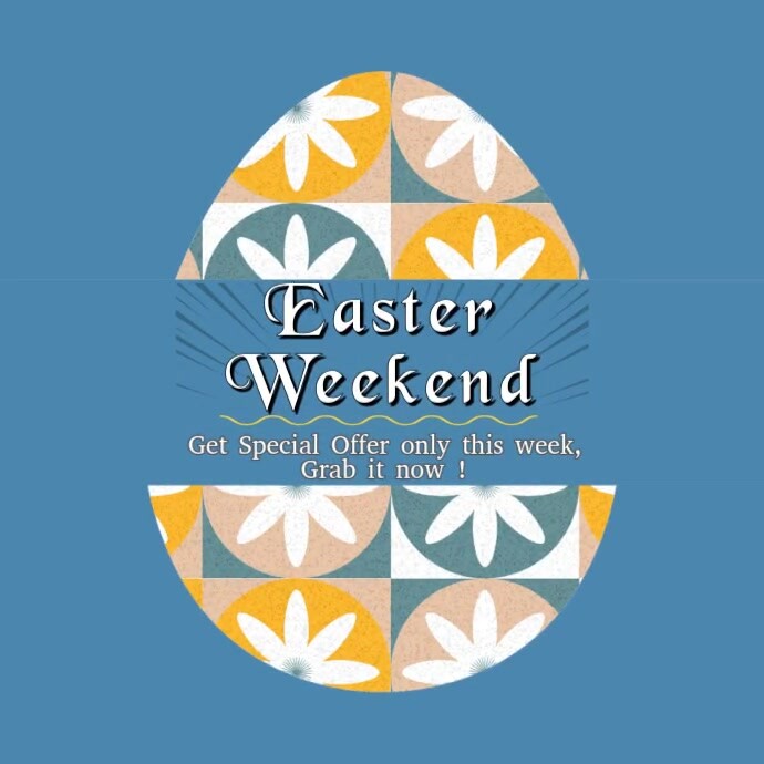 Blue Maksimalis Easter Event Weekend Sale Pos Instagram Template ...