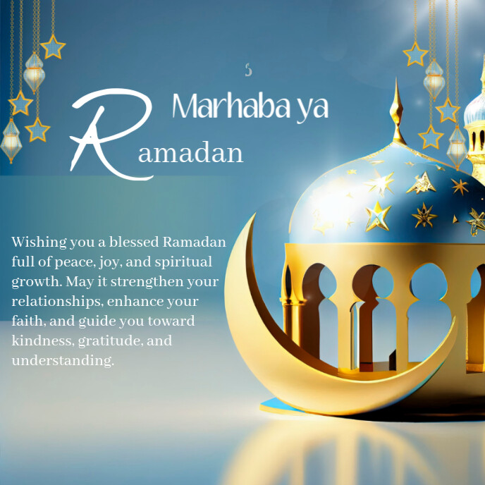 Blue Marhaba Ramdan Album Cover Template | PosterMyWall