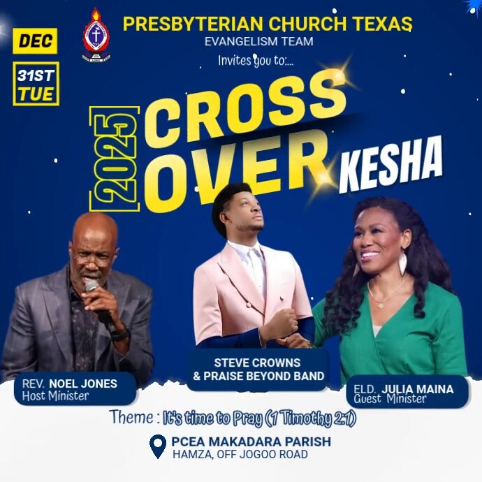 Copy of Blue Maximalist 2025 New Year eve Crossover Kesha Church Flyer ...