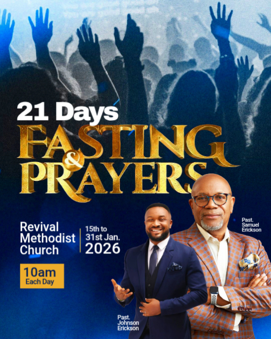 Cópia de Blue Maximalist 3D 21 days fasting and prayers Church Flyer ...