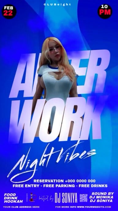 Blue Maximalist After Night Instagram Story Template | PosterMyWall