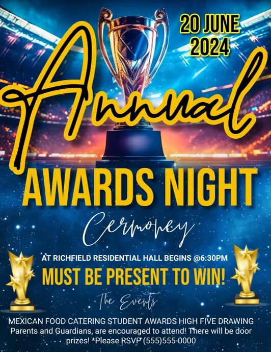 Blue Maximalist Annual Award Night Flyer (us Template | PosterMyWall