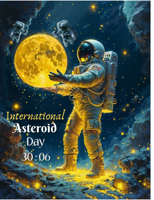 Plantilla de Blue Maximalist Asteroid Awareness, Space Safety, 30th ...