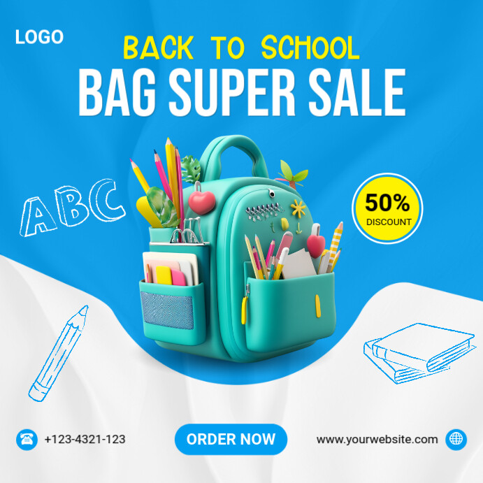 Copy of Blue Maximalist Back To School Bag Sale Instagram Post ...