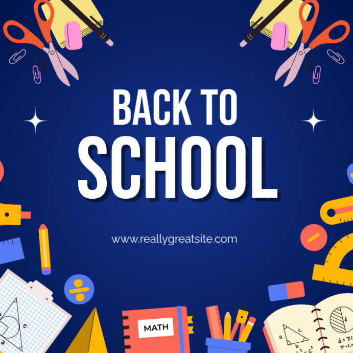 Blue Maximalist Back To School Instagram Post Template | PosterMyWall
