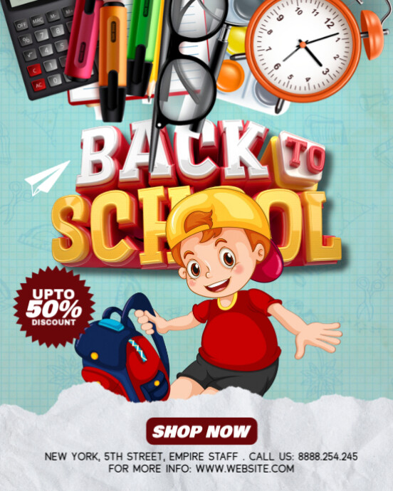 Copia de Blue Maximalist Back To School Social Media Banner Or ...