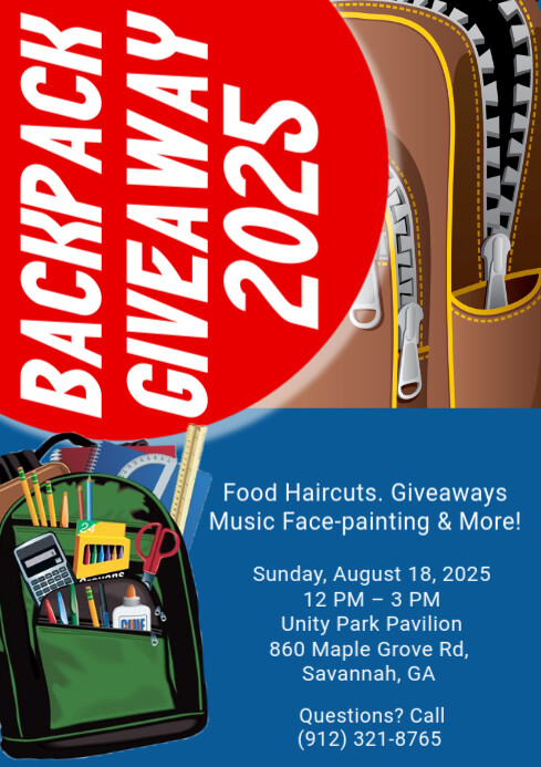 Copy of Blue Maximalist Backpack Giveaway A4 | PosterMyWall