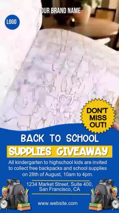 Blue Maximalist Backpack Giveaway Instagram Story Template | PosterMyWall