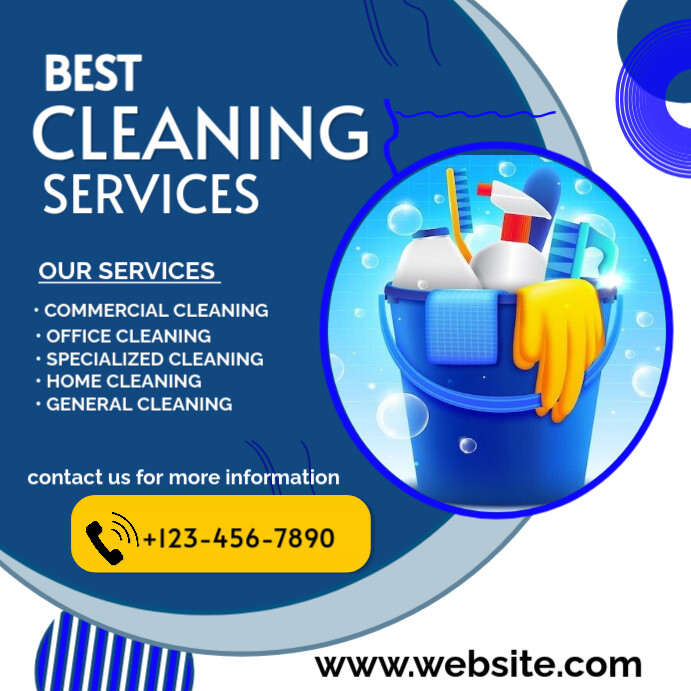 Blue Maximalist Best Cleaning Services Template Instagram Post ...