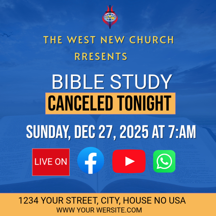 Blue Maximalist Bible Study Cancelled Instagram Post Template ...
