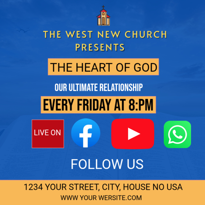 Blue Maximalist Bible Study Flyer Instagram Post Template | PosterMyWall