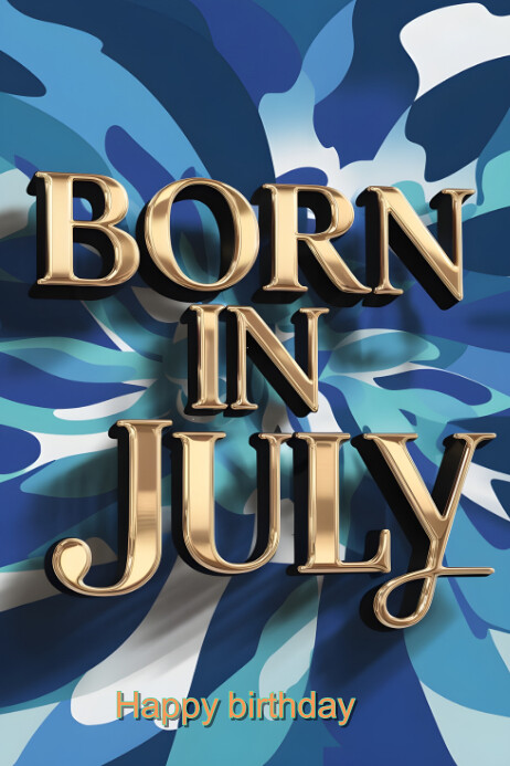 Modèle Blue Maximalist Birthday Card Template Poste | PosterMyWall