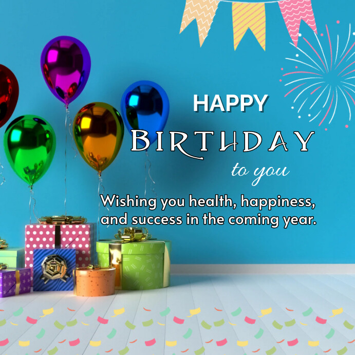 Plantilla de Blue maximalist birthday celebration template | PosterMyWall