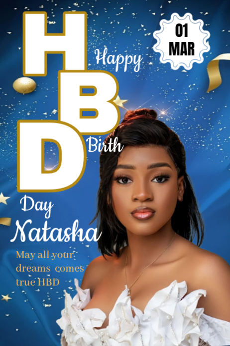 Blue Maximalist Birthday Flyer Poster Template | PosterMyWall