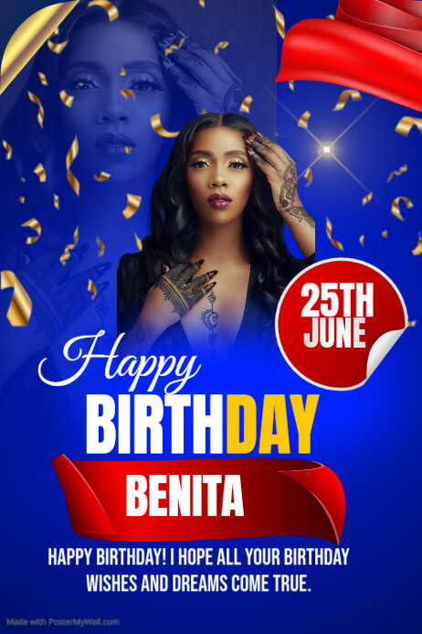 Blue Maximalist Birthday Flyer Poster Template | PosterMyWall