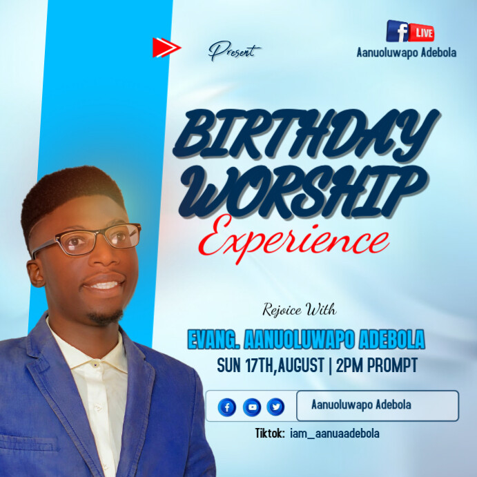 Plantilla de Blue Maximalist Birthday Instagram Post | PosterMyWall