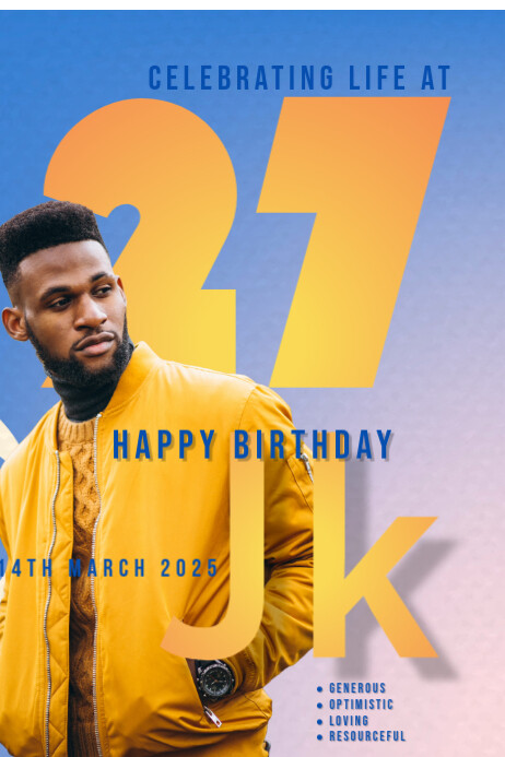 Copy of Blue Maximalist Birthday Poster | PosterMyWall