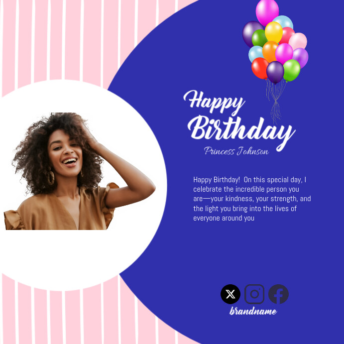 Plantilla de Blue Maximalist Birthday Square (1:1) | PosterMyWall