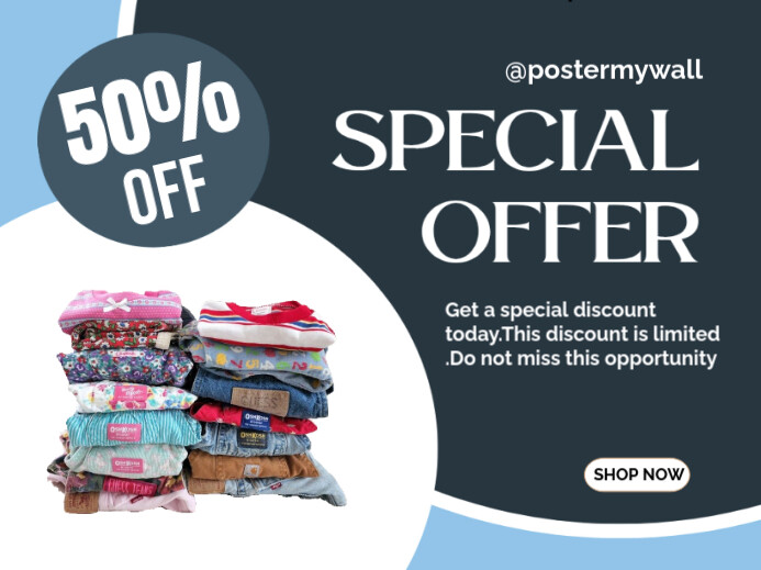 Copy of Blue Maximalist Blue And White Special Offer With Discount Off ...