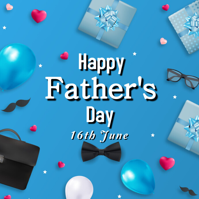Blue Maximalist Blue Happy Father's Day Insta Template | PosterMyWall
