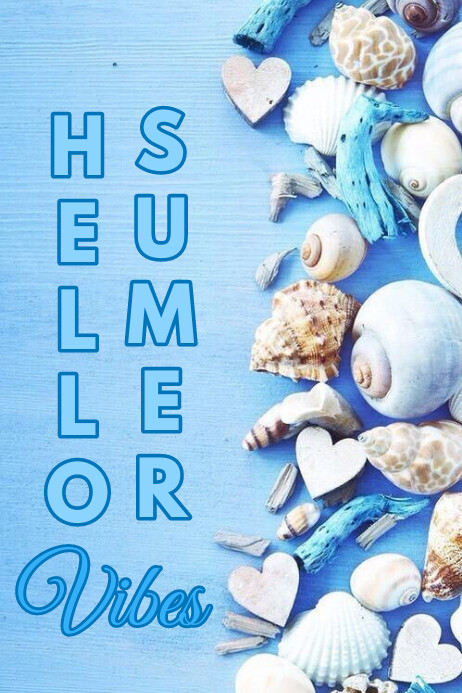 Blue Maximalist Blue Poster summer vibes tem Template | PosterMyWall