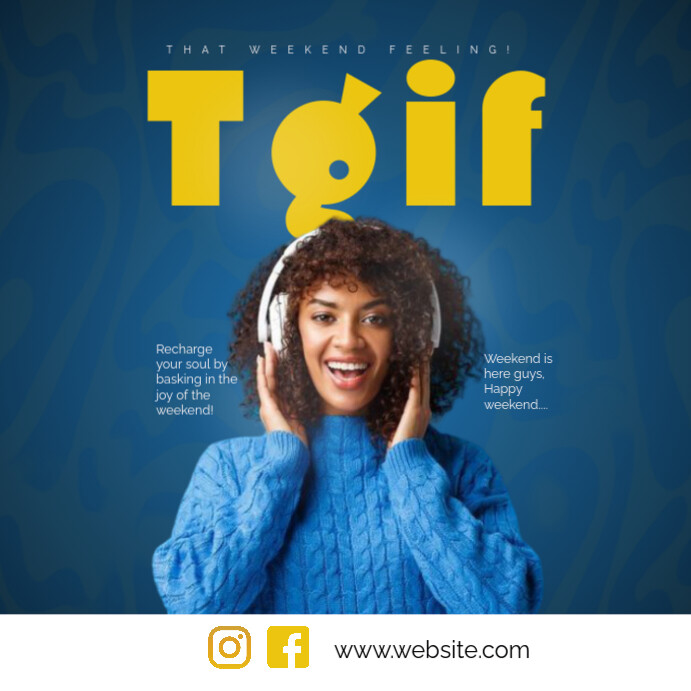 Copy of Blue Maximalist Blue Tgif Instagram Post Design Instagram Post ...