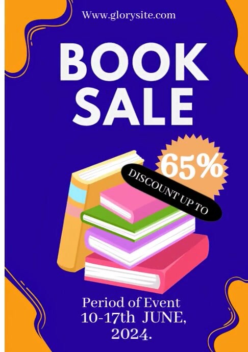 Plantilla de Blue Maximalist Book Sales A4 | PosterMyWall