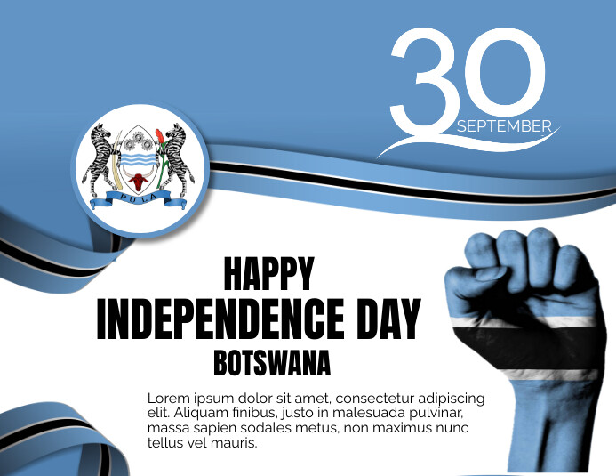 Blue Maximalist Botswana Independence Day Fly Template | PosterMyWall