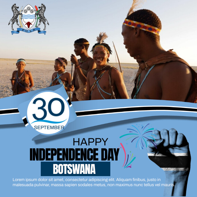 Blue Maximalist Botswana Independence Day In Template | PosterMyWall