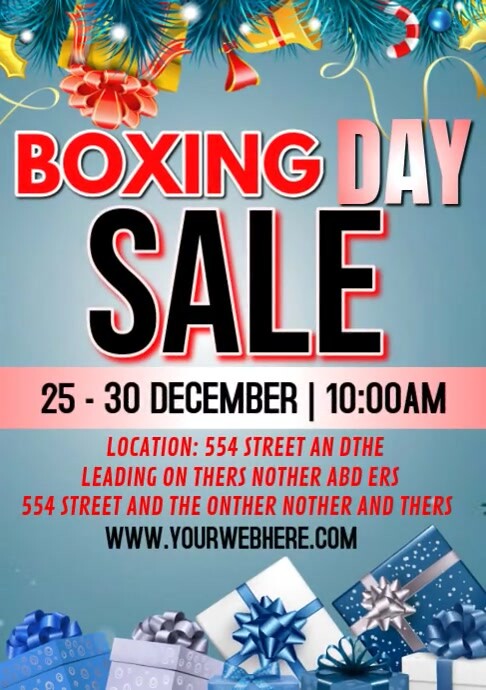 Copy of Blue Maximalist Boxing Day A4 | PosterMyWall