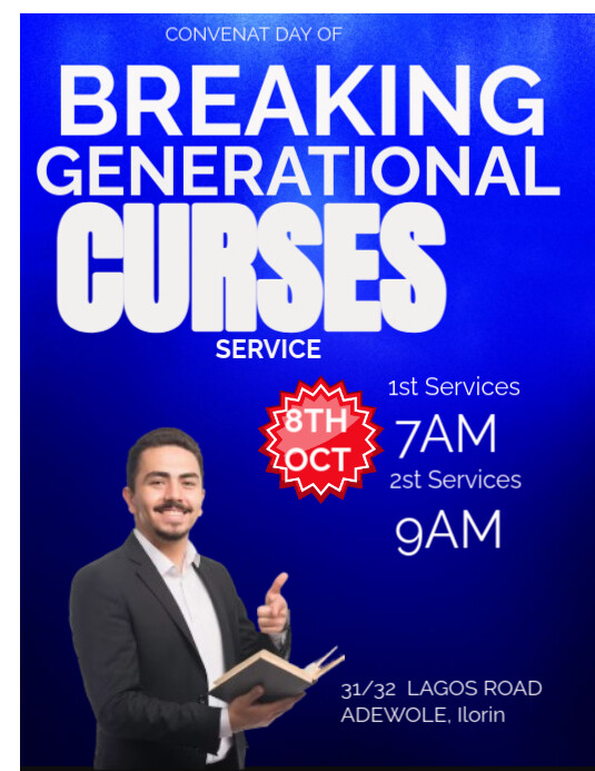 Plantilla de Blue Maximalist Breaking Generational Curses Flyer (us ...