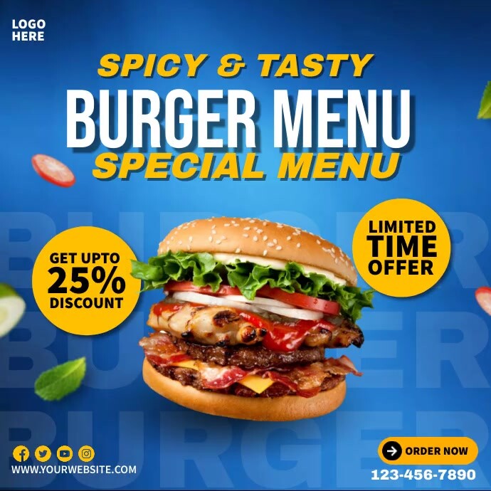 Copy of Blue Maximalist Burger Menu Video Instagram P | PosterMyWall