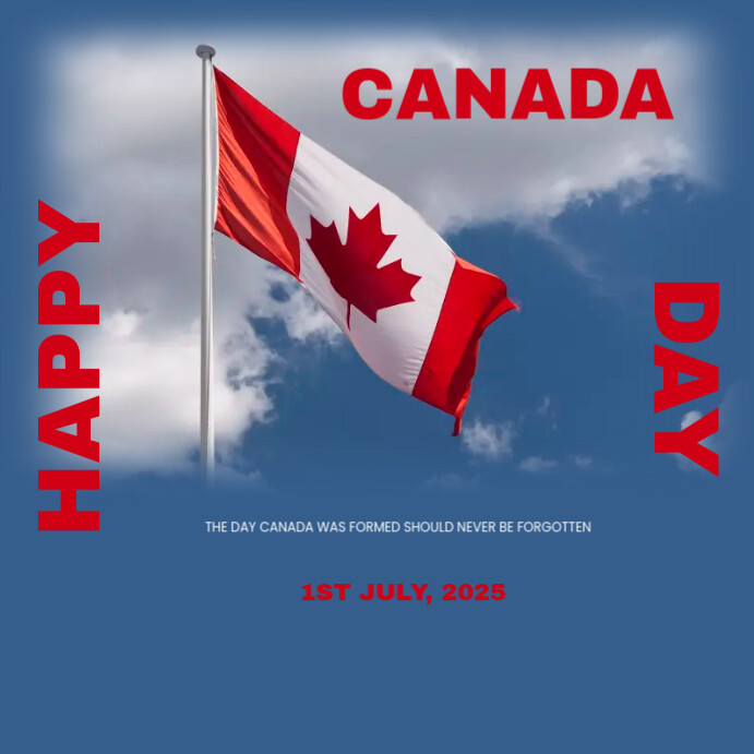 Blue Maximalist Canada Day Instagram Post Template | PosterMyWall
