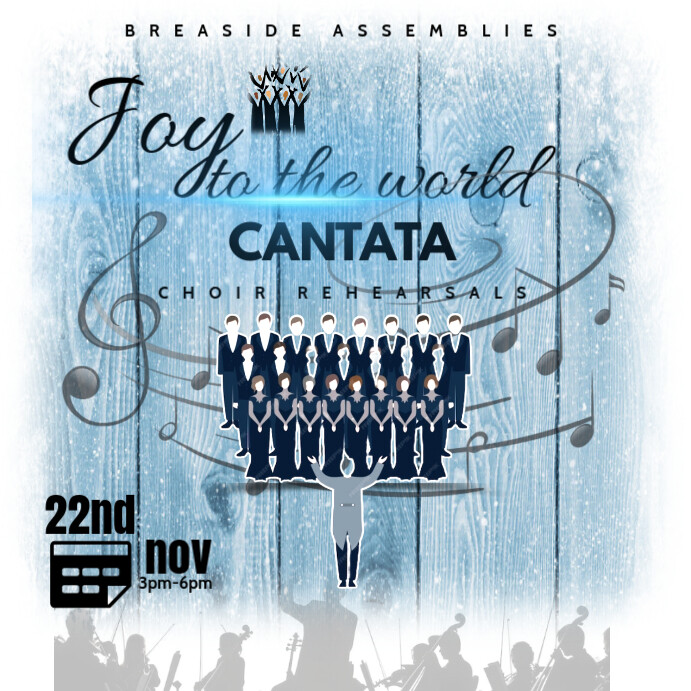 Blue Maximalist Cantata Choir Rehearsals Instagram Post Template | PosterMyWall