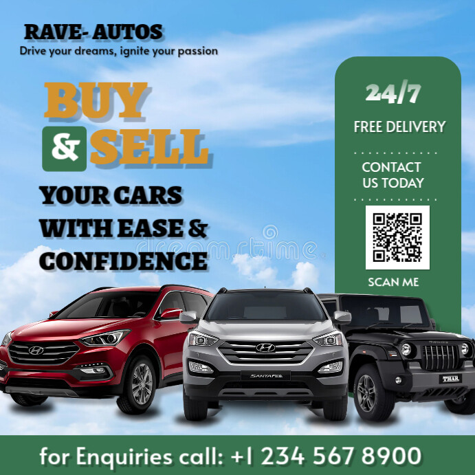 Blue Maximalist Car Dealership Buy And Sell Promo Flyer Instagram Post ...