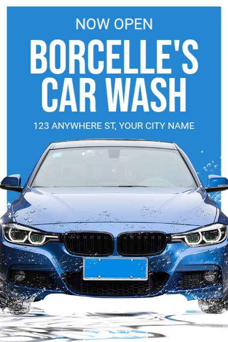 Blue Maximalist Car Wash Poster Template | PosterMyWall