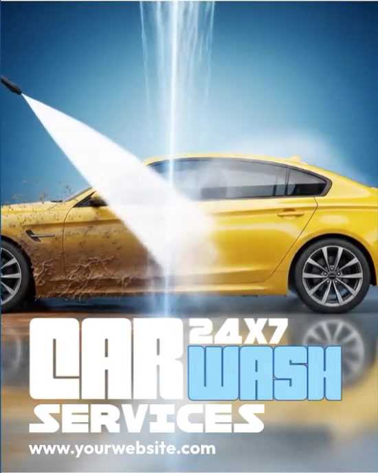 Copy of Blue Maximalist Car Wash Services Instagram Portrait | PosterMyWall