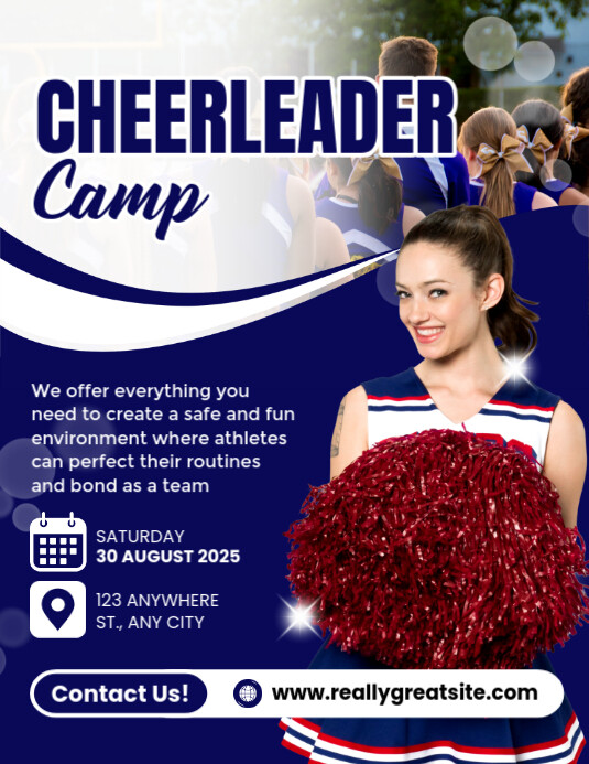 Blue Maximalist Cheerleader Camp Flyer (us Letter) Template | PosterMyWall