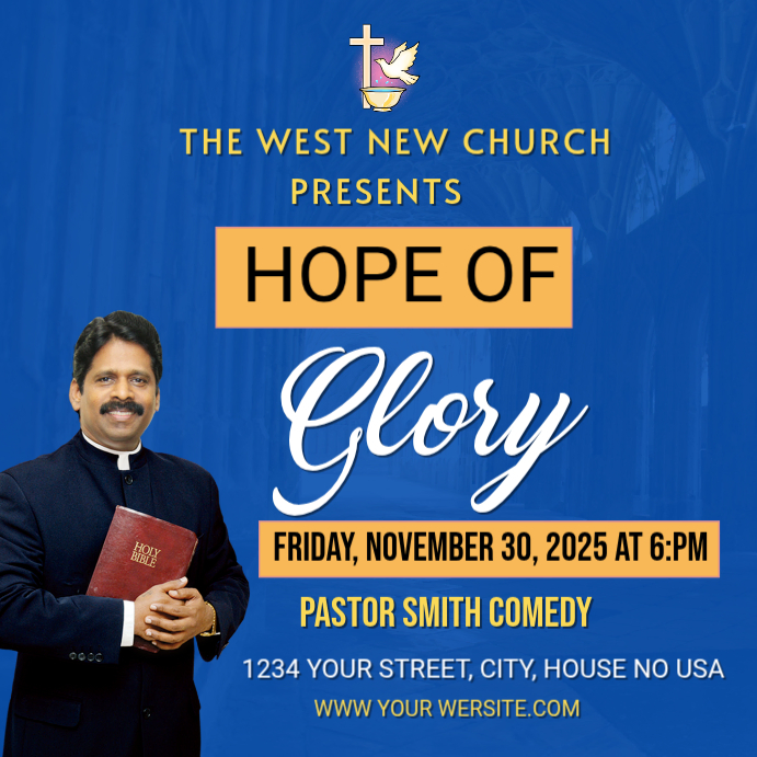 Blue Maximalist Church Conference Flyer Instagram Post Template ...