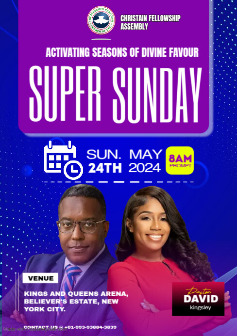 Blue Maximalist Church Flyers A5 Template | PosterMyWall