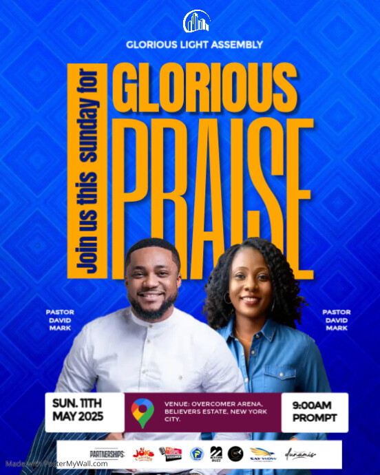 Blue Maximalist Church Flyers Instagram Portrait Template | PosterMyWall