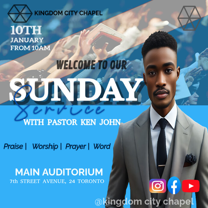 Copy of Blue Maximalist Church Handbill Template Instagram Post ...