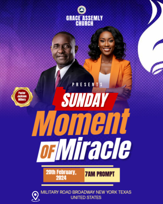 Blue Maximalist Church Instagram Portrait Template | PosterMyWall