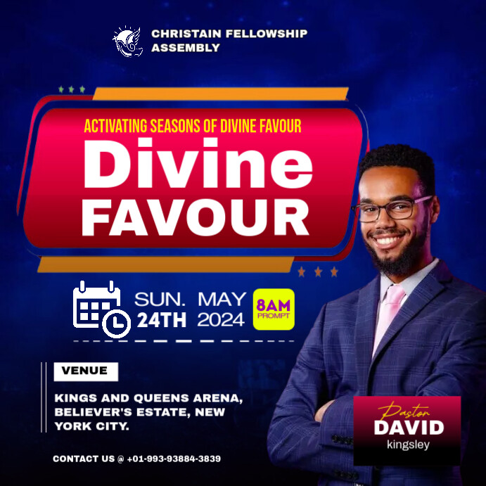 Blue Maximalist Church Instagram Post Template | PosterMyWall